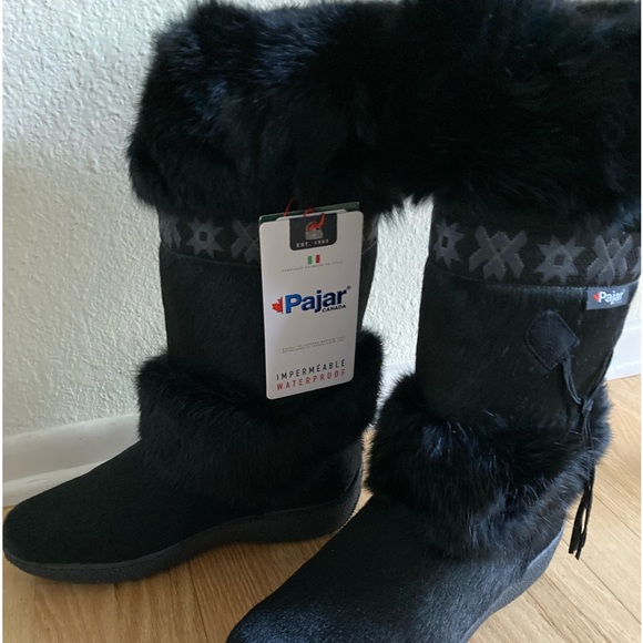Pajar | Shoes | Pajar Black Fur Boots Nwt Sz 9 | Poshmark